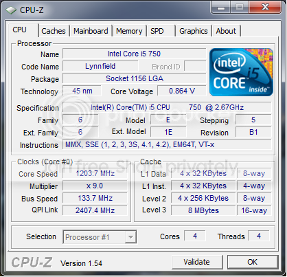 CPU-Z saying i5 750 @1.2GHz | Overclock.net